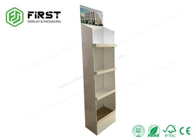 China 4 Shelves POP Cardboard Floor Display with CMYK Printing for Advertising for sale