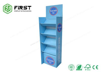 China Custom Corrugated Cardboard Floor Display Stand 350g CCNB K3 Easy Assembly Retail Promotion for sale