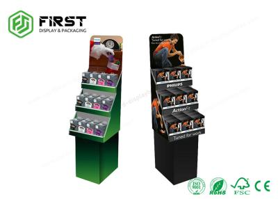 China Custom Retail Folding Corrugated Cardboard Floor Display Shelf for Promotion 100pcs MOQ for sale