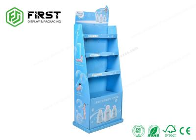 China Customized Logo Folding Cardboard Floor Display Stand 120cm Height for Supermarket Retail for sale
