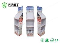 China Custom Foldable 3-Shelf Cardboard Floor Display with Full Color Printing Eco-Friendly for sale