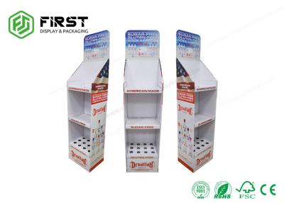 China Custom Foldable 3-Shelf Cardboard Floor Display with Full Color Printing Eco-Friendly for sale
