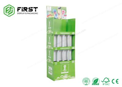 China Custom 3 Tier Corrugated Cardboard Floor Display with CMYK Printing 600x1200mm for sale