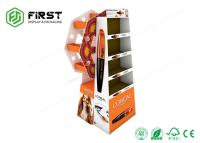 China Custom Cardboard Floor Display Stand 25kg Load Bearing Glossy Laminated Shelf Display for sale