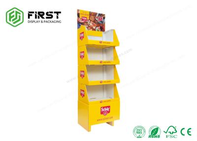 China Custom Recyclable Glossy Printed Paper Cardboard Floor Display Shelf for Promotion for sale