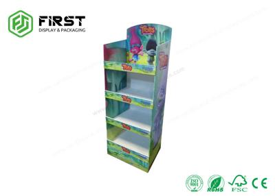 China Customized Logo Printed Foldable Paper Floor Display Stand For Retail Promotion for sale