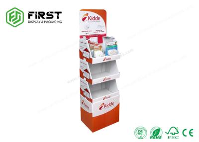 China Custom Logo Recyclable Cardboard POP Floor Display 350g CCNB B Flute Corrugated for sale