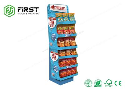 China Customized Corrugated B Flute Foldable Cardboard Display Stand for Snacks 120cm for sale