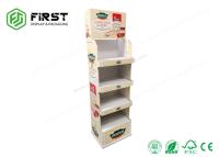 China Custom POP Retail Promotional Folding Paper Floor Display Shelf for Drinks 500pcs MOQ for sale