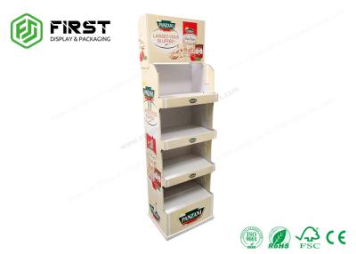 China Custom POP Retail Promotional Folding Paper Floor Display Shelf for Drinks 500pcs MOQ for sale