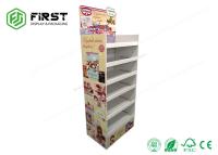 China Custom Recyclable Cardboard Floor Display Shelf Full Color Printing for Potato Chips B Flute for sale