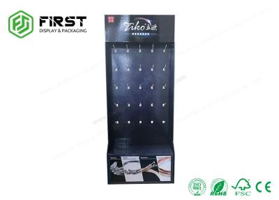 China 350g CCNB Corrugated Cardboard Display Stand 4C Printing with Plastic Hooks Custom Size for sale