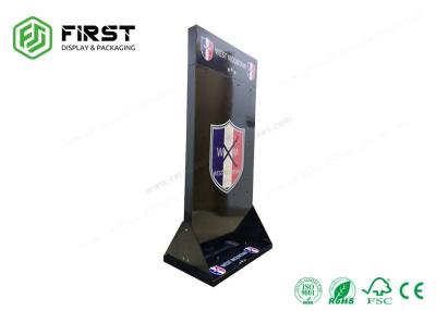 China Custom Retail POP Cardboard Floor Hook Display Stand 4C Offset Printing 150 GSM for sale