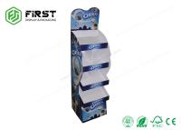China Custom Recyclable Corrugated Cardboard POP Floor Display Stand 300g CCNB Custom Size for sale