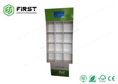 China Custom Printed Eco-friendly Corrugated Cardboard POP Floor Display Stand 120x80 cm for sale