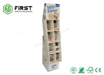 China Custom Corrugated Cardboard Floor Display Stand Full Color Printing for Retail Advertising 100pcs MOQ for sale