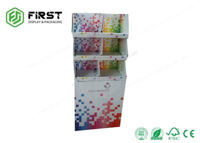 China Customized Recyclable Cardboard POP Displays 350g CCNB Corrugated Paper Retail Floor Stands for Supermarket for sale