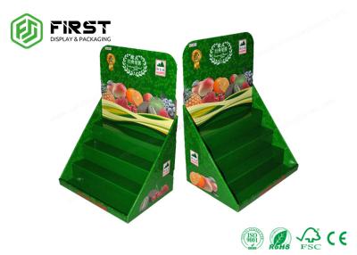 China Custom Portable 4C Offset Printing Recycled Corrugated Cardboard Counter Display Stand Foldable 60x45x157cm for sale