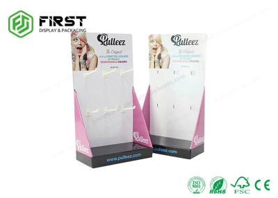 China Custom Recycled Cardboard PDQ Counter Display Stand with Hook Eco-Friendly Portable for sale