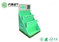 China Custom Printed Corrugated PDQ Cardboard Counter Display with Hooks 350g CCNB for sale