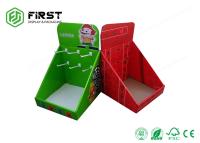 China Recyclable Customized Color Printing PDQ Counter Cardboard Display with Hooks 200pcs MOQ for sale