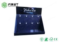 China Custom Printed Cardboard Counter Display Stand with Hooks 150gsm Wave 350gsm CCNB for sale