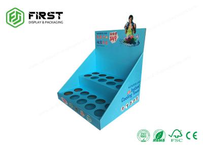 China Customized Offset 4C Printing PDQ Paper Table Top Cardboard Counter Display with Holes for sale