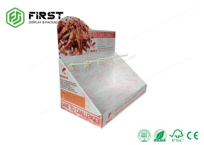 China Custom Recyclable Cardboard Counter Display Stand with Pegs Hooks 350g CCNB for sale
