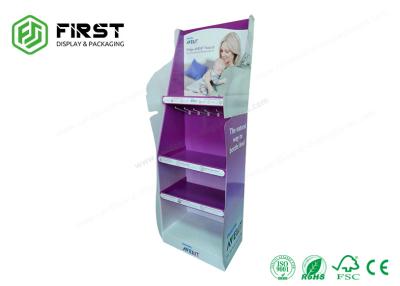 China Custom Glossy Printing POP Advertising Corrugated Paper Floor Display Shelf Stand 18000sqm Factory for sale
