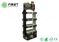 China Corrugated Cardboard Floor Display Rack 70kg Capacity Retail Shelf Promo Stand for sale