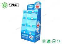 China 4-Shelf Corrugated Cardboard Floor Display Stand Folding Paper Rack for Supermarket for sale