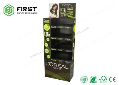 China Custom Recyclable Cardboard Floor Display Stand for Cosmetics 450g for sale