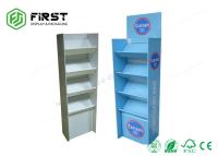 China Logo Printing Customized Corrugated Foldable Paper Floor Display Shelf Stand for sale