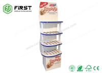 China Custom Printed Recyclable Cardboard Floor Display Shelf Rack 500pcs MOQ Corrugated Paper Stand for sale
