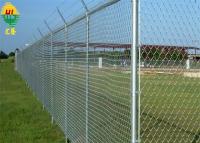 China High Security Galvanized 4.6mm Chain Link Wire Fence With Barbed Wire On Top for sale