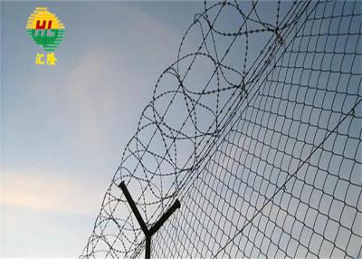 China Hot Dip Galvanized 6ft Chain Link Fencing Top With Barbed Wire for sale