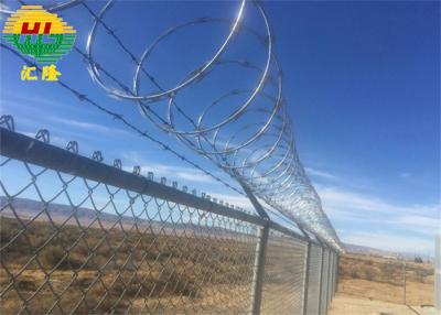 China Outdoor Clipped 2.5mm Razor Concertina Barbed Wire Galvanized Steel Antiwear for sale