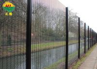 China 358 High Security Hot Dipped Galvanized Welded Mesh Fence Black Ral9005 for sale