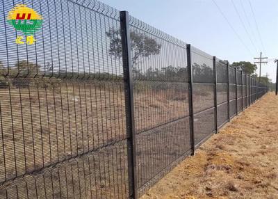China 358 High Security Hot Dipped Galvanized Welded Mesh Fence Black Ral9005 for sale
