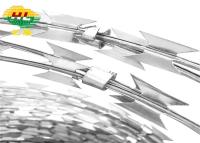 China Crossed 500mm Coil Stainless Steel Concertina Wire For Private Land for sale