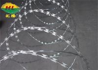 China 240g/M2 Zinc Coated Concertina Barbed Wire 2.5mm Diameter for sale