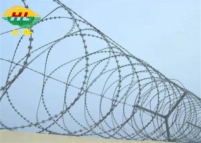 China Bto-22 450mm Coil Galvanized Concertina Barbed Wire Security Razor Wire Rustproof for sale