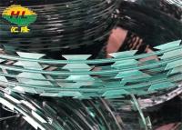China Anticorrosion Green Pvc Coated Concertina Barbed Wire 1400-1500MPA for sale