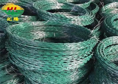 China Anticorrosion Green Pvc Coated Concertina Barbed Wire 1400-1500MPA for sale