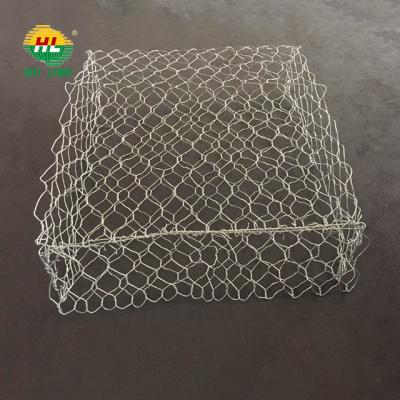 China 80x100mm 2x1x1m Gabion Box Wire Mesh Pvc Coated Hexagonal Weaving for sale