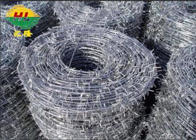 China Secure Galvanized Barbed Wire Metallic 25kg Roll for sale