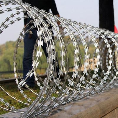 China High Security Perimeter Protection Concertina Barbed Wire For  Bases for sale