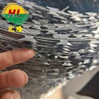 China Ukraine  Use Galvanized 1000mm BTO16 BTO18 Galvanized Razor Barbed Wire Fence for sale