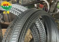 China Galvanized Steel Or Stainless Steel Blade Concertina Barbed Wire BTO16 BTO18 for sale