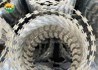 China 1.1m Hot Selling Hot Dipped Galvanized Steel Egoza Coil  Bto-18 Roll Concertina Razor Barbed Wire for sale